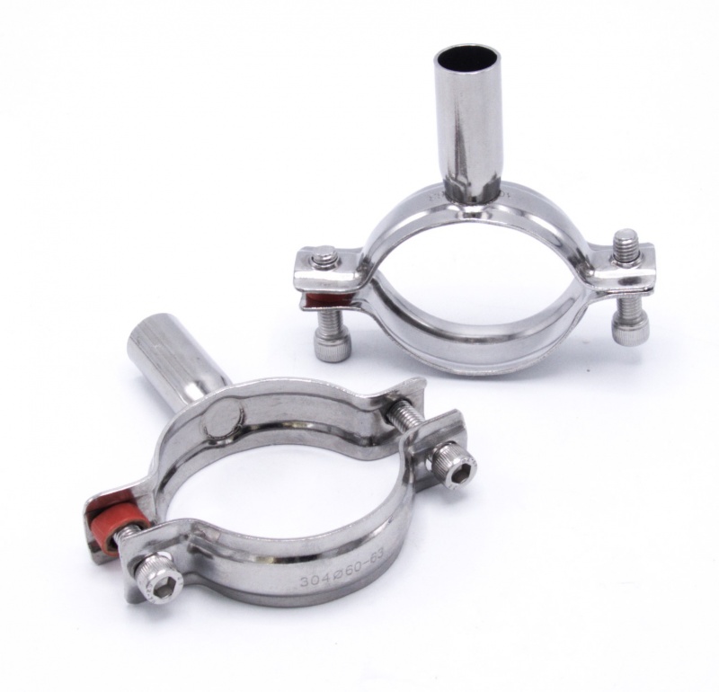 Pipe Clamp without Rubber, two screws, stainless steel DIN 1.4301 ...