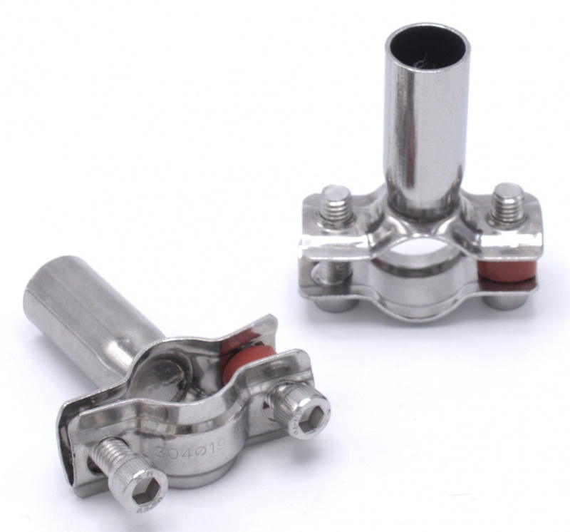 Pipe Clamp without Rubber, two screws, stainless steel DIN 1.4301 | 19 ...