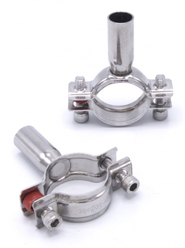 Pipe Clamp without Rubber, two screws, stainless steel DIN 1.4301 | 38 ...
