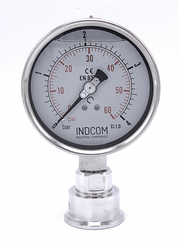 Stainless Steel Pressure Gauge, Dial 100 mm, With A Sanitary Diaphragm ...