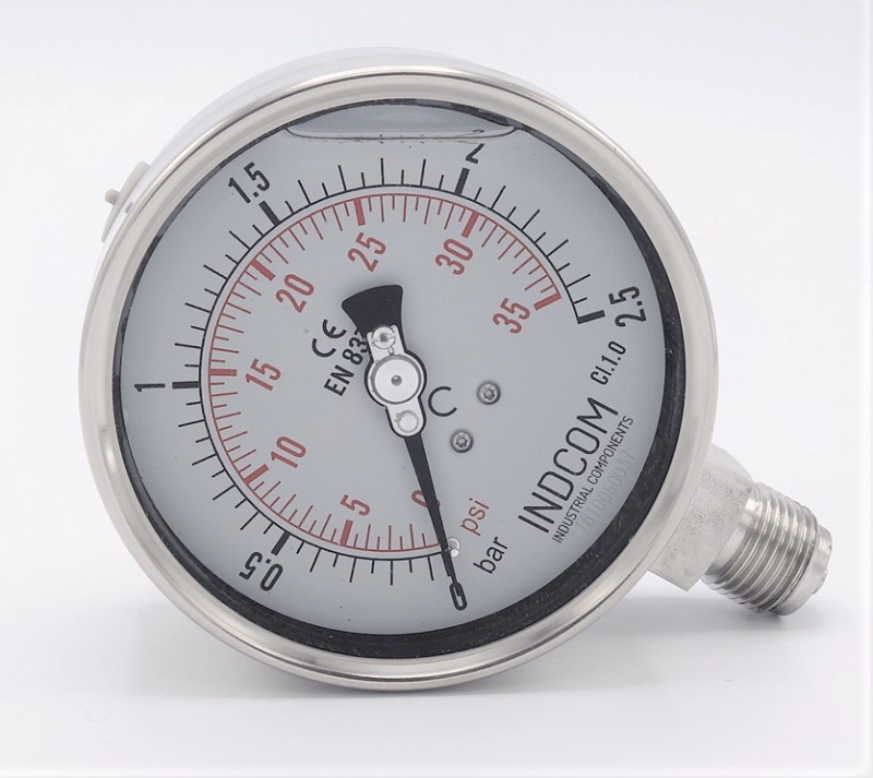 Stainless steel pressure gauges - the bottom (radial) connection, dial ...