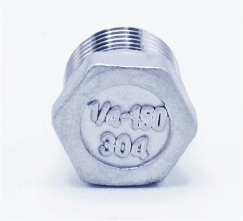 Stainless steel threaded end cap with hexagon type 330 | 1/4" | IndComcz.com